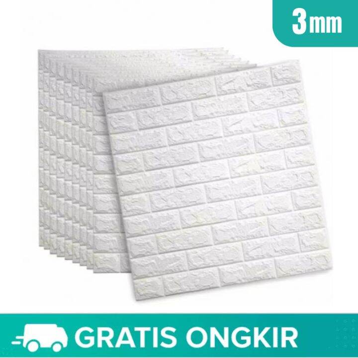 PAKET 10 LEMBAR - Wallpaper Dinding 3D Aesthetic Mewah Batu Bata Alam ...