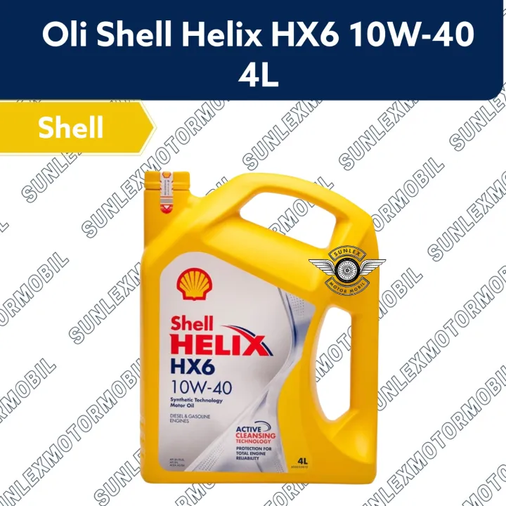 4L OLI SHELL HX6 10W40 10W-40 SHELL HELIX HX6 MESIN MOBIL BENSIN DIESEL ...