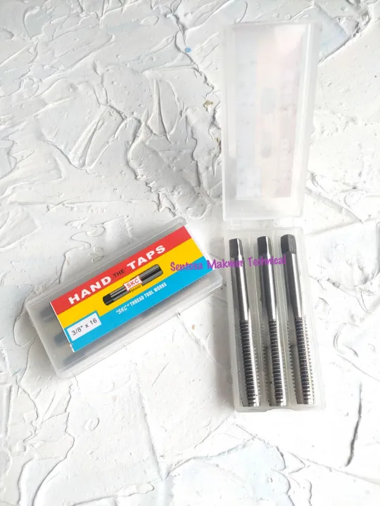 SKC M 3/8 x 16 MM Hand Mata Tap Bor Pembuat Ulir Derat Drat Baut M3/8 x ...