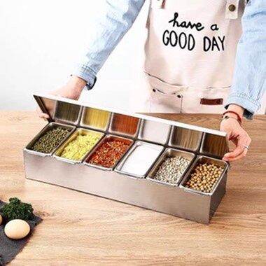 【COD]304 All-Steel Stainless Steel Seasoning Box with Lid Hotel ...