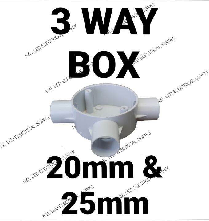 PVC CONDUIT FITTING 3 WAY BOX TEE BOX 20MM 3/4" & 25MM 1" | Lazada