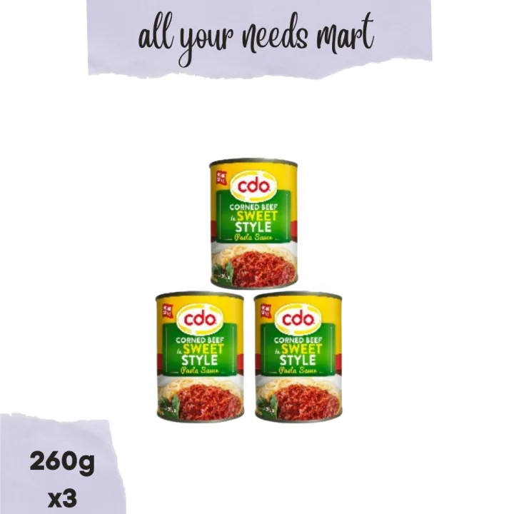 CDO Corned Beef in Sweet Style Pasta Sauce, 260g x 3 | Lazada PH