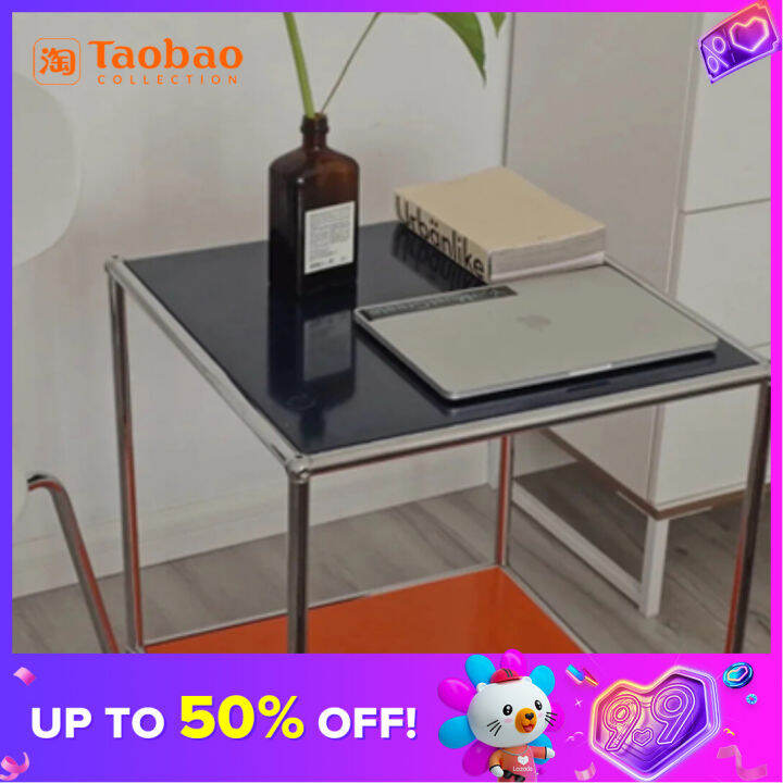 Mid-Ancient Square Mini Coffee Table USM Small Apartment Korean Sofa ...