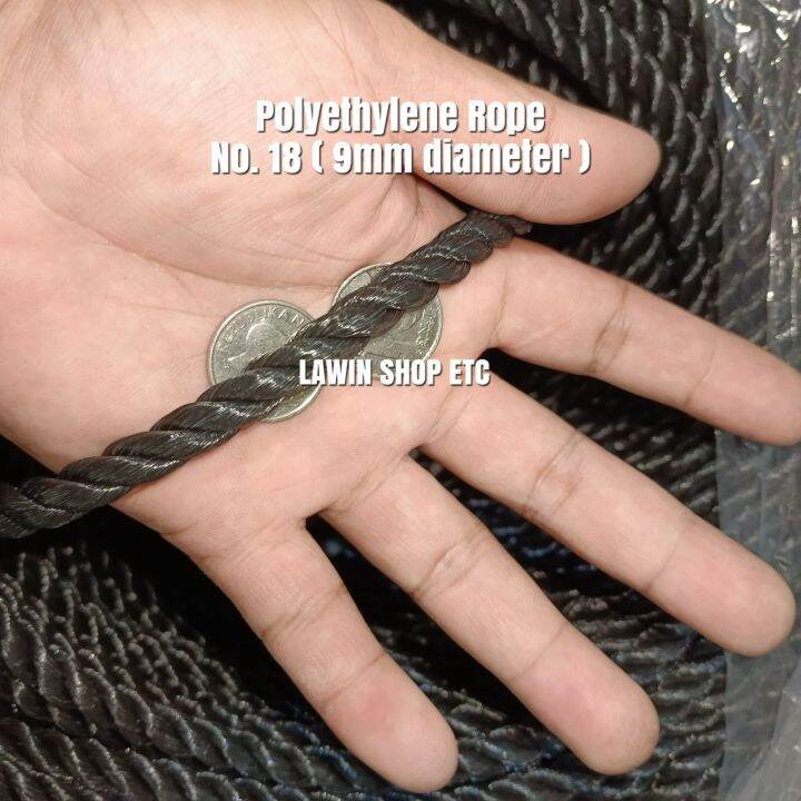 PE Nylon Rope #18 (9mm x 200 meters) Black or Orange Polyethylene Rope ...
