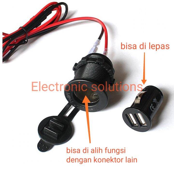 adaptor untuk casan hp di motor atau mobil 12-24volt | Lazada Indonesia