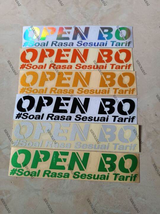 sticker OPEN BO ukuran 15 x 3 cm cutting sticker sticker viral | Lazada ...
