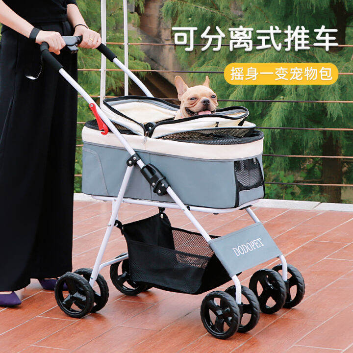 Dodopet Pet Cart Separated Type Puppy Dog out Trolley Small Dog Walking ...