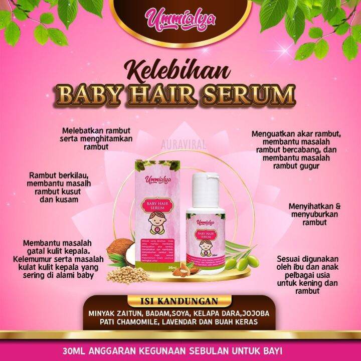Baby Hair Serum Ummialya + 🎁 (RM20/35ml) - Rambut Baby / Cantik / Kulit ...