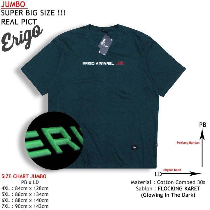 kaos pria erigo ukuran super jumbo 4XL sampai 7XL terbaru / baju pria ...