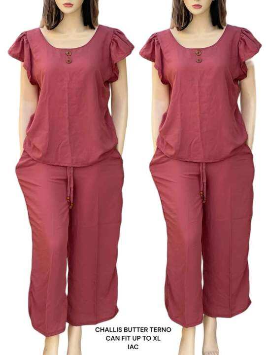 CHALLIS BUTTERFLY SET COORDINATE BEST FIT IP TO XL MAGANDA AT MALAMBOT ...