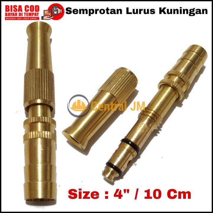 Semprotan Kuningan Lurus Premium Tebal - Hose Nozzle 4 Inch [ 10 Cm ...