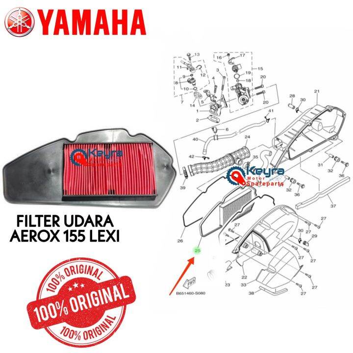 SARINGAN FILTER UDARA AEROX 155 LEXI ASLI ORIGINAL YAMAHA GENUINE PART ...