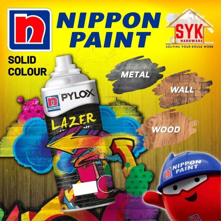 SYK Nippon Pylox Lazer Spray Paint (Solid Colours) Spray Colour For ...