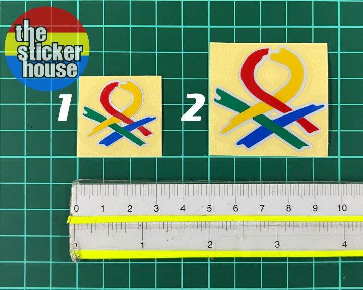 PANGKAH BENETTON LOGO (BULAT & ROUND SHAPE) STICKER CUTTING OVERLAPPING ...