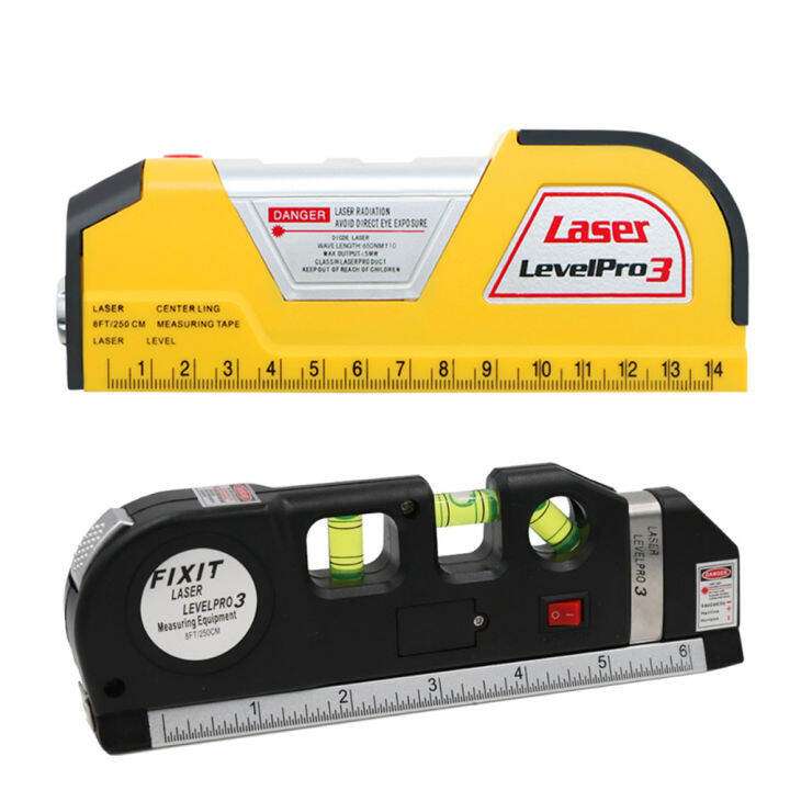 Multipurpose Level Laser Horizon Vertical Measure Tape Horizontal Ruler 3 in 1 Level Cross Line ...