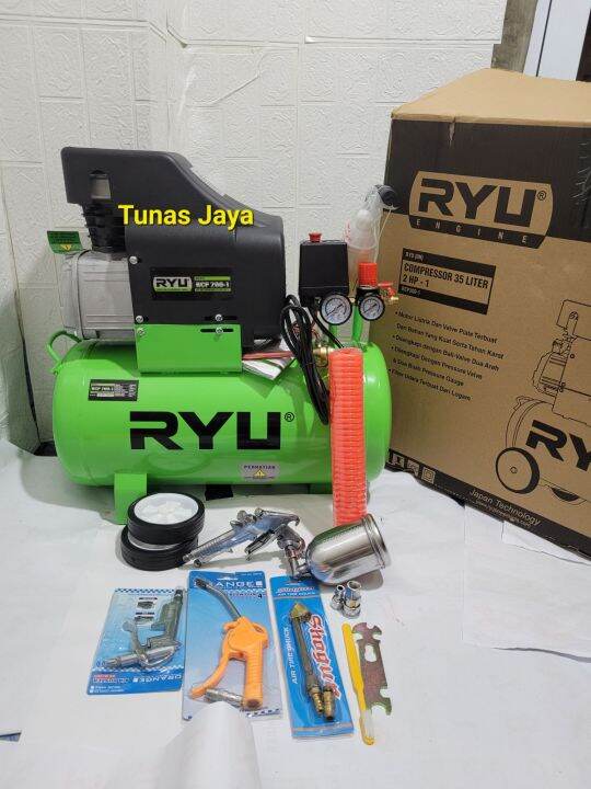 Paket Kompresor RYU 2HP RCP200-1+Selang 6M+Airduster+Pentil+Spragun F75 | Lazada Indonesia