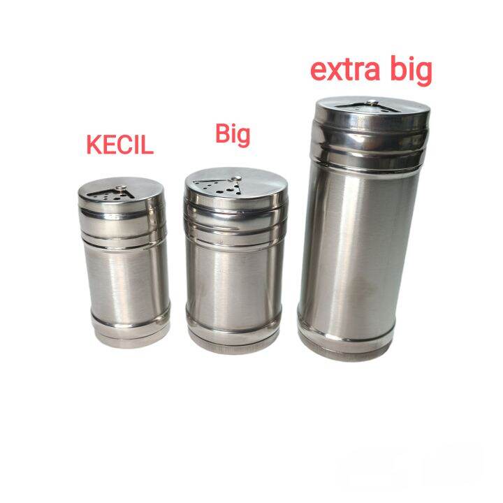 botol tempat bumbu lada / botol bumbu dapur stainless steel food grade ...