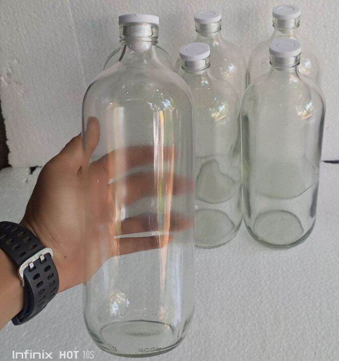 Botol jamu 1 liter Botol bensin ecer Botol kaca Baru Botol kaca cembung ...