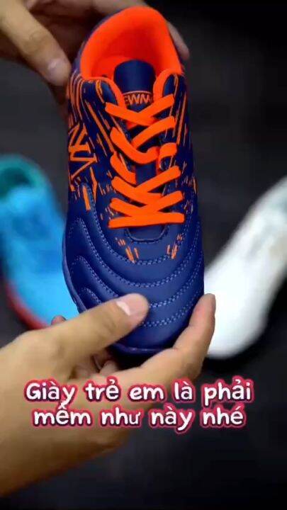 Giày đá bóng trẻ em Newmos Neo Sense Plus Kid Tím Than cỏ nhân tạo thể ...