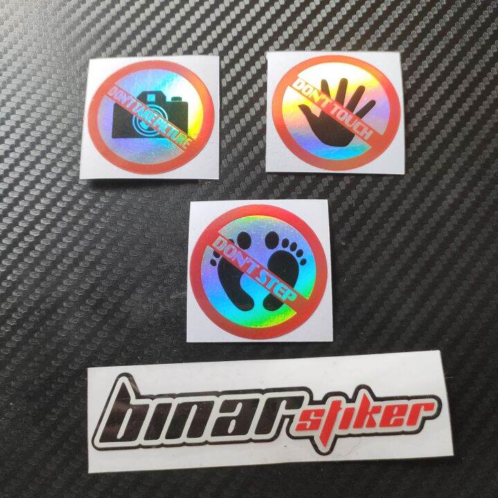 STIKER PERINGATAN DILARANG PEGANG..INJAK. FOTO | Lazada Indonesia