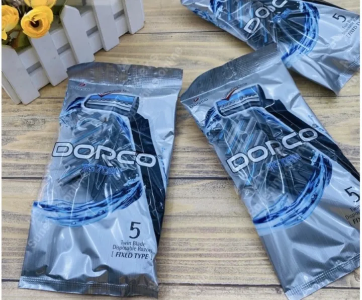 TG708N dorco razor black disposable shaver 5 pcs twin blade in 1 pack ...