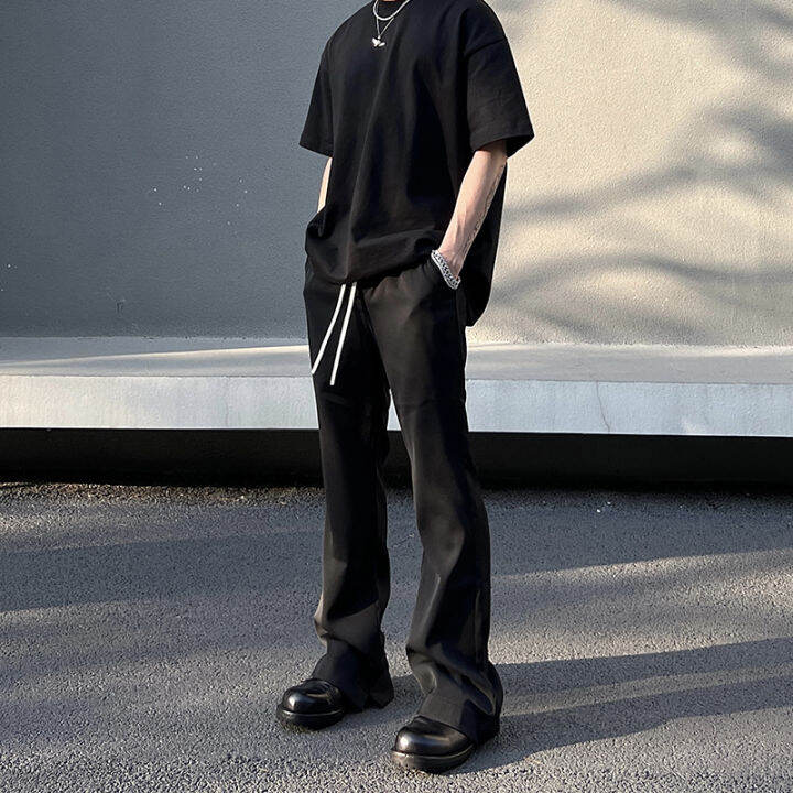 Blaexit ไฮสตรีท VIBE กางเกงสูทผ่าข้างแบบทิ้งตัวได้ดีดูแพงกางเกงลำลองขา ...