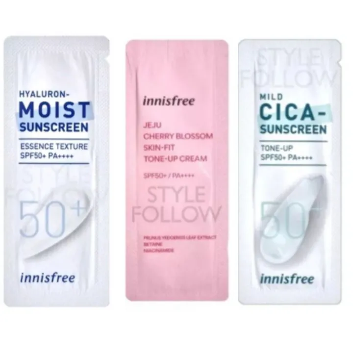 INNISFREE hyaluron moist mild cica sunscreen sample sachet | Lazada ...