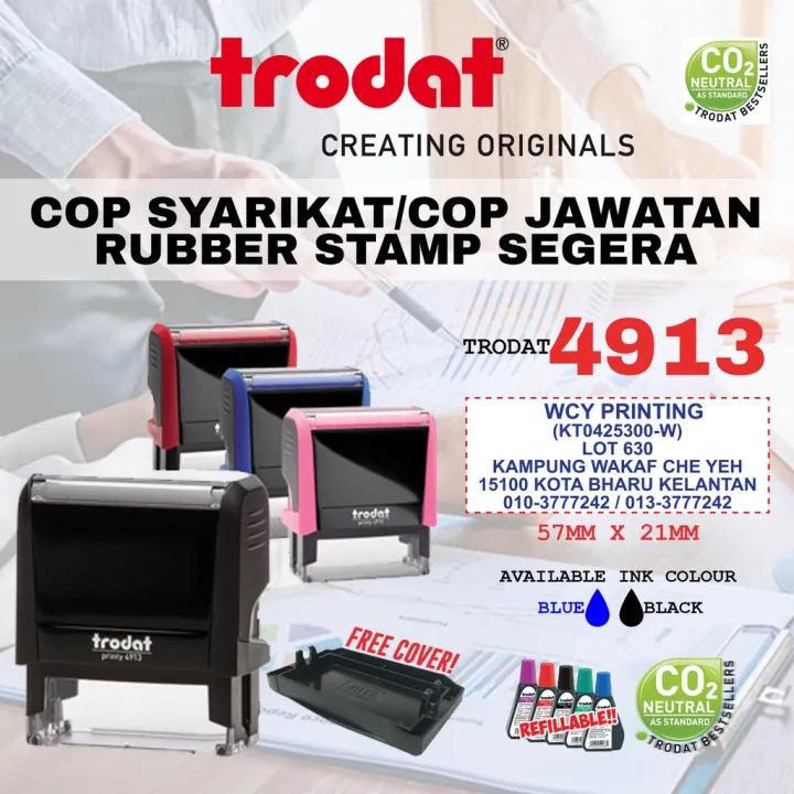 RUBBER STAMP COMPANY COP SYARIKAT TRODAT 4913 | Lazada