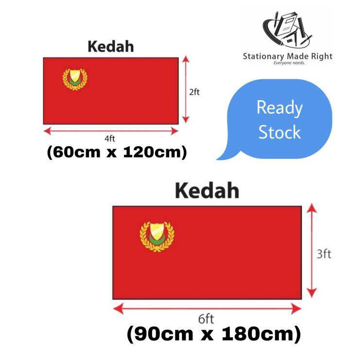 Bendera Kedah (2ft x 4ft)(3ft x 6ft)Kedah Flag | Lazada