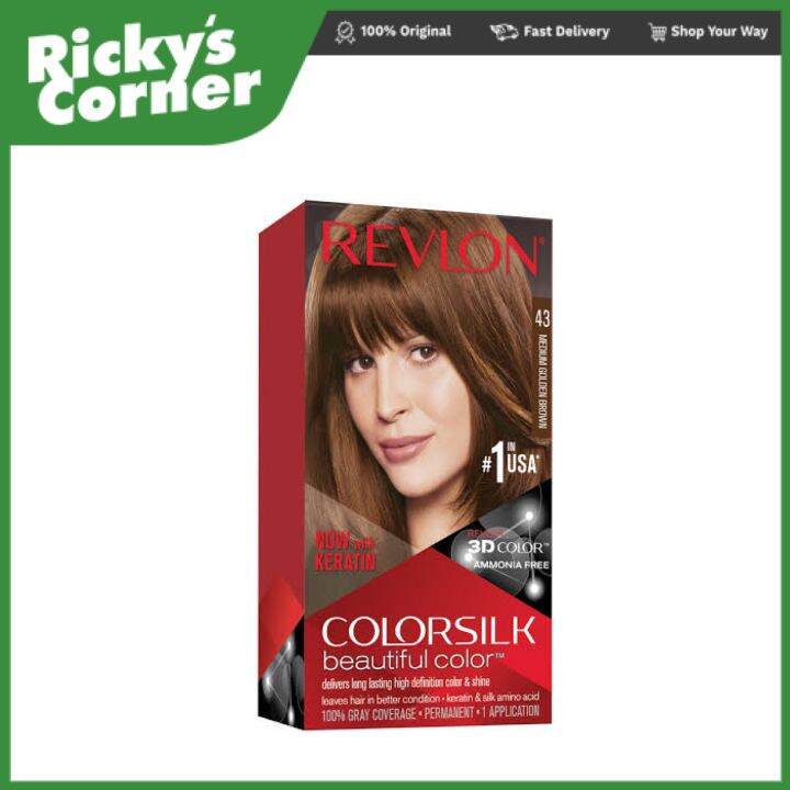 revlon colorsilk medium golden brown 43 hair color | Lazada PH