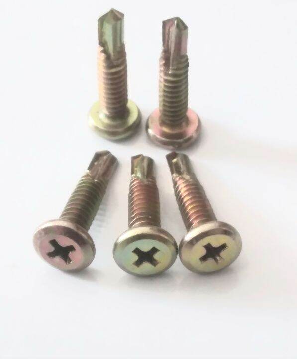 PAKET 50 PCS SEKRUP SDS #10 × 22 WAFER HEAD SELF DRILLING SCREW YELLOW ZINC | Lazada Indonesia