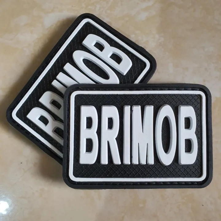 patch rubber logo tulisan brimob - polri - polisi - police - tempelan ...