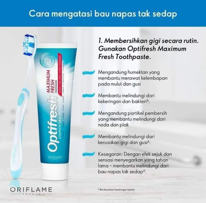 Optifresh Maximum Fresh Toothpaste (pasta gigi yang mengatasi bau mulut ...