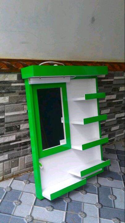 RAK RIAS kosmetik tempel dinding HPL warna hijau. TANPA LAMPU | Lazada ...