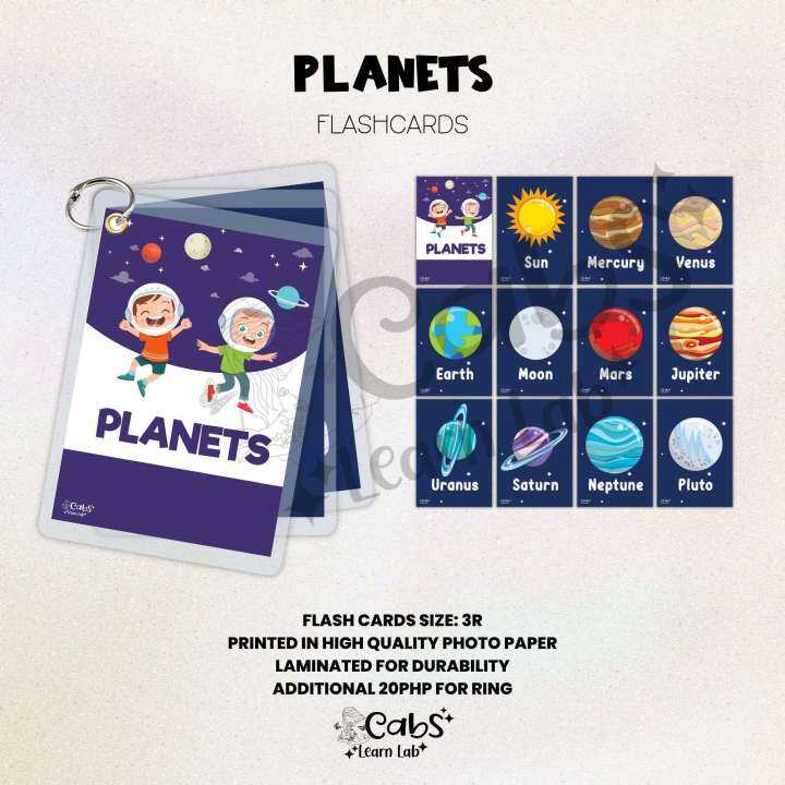 Planets educational flashcards | Lazada PH