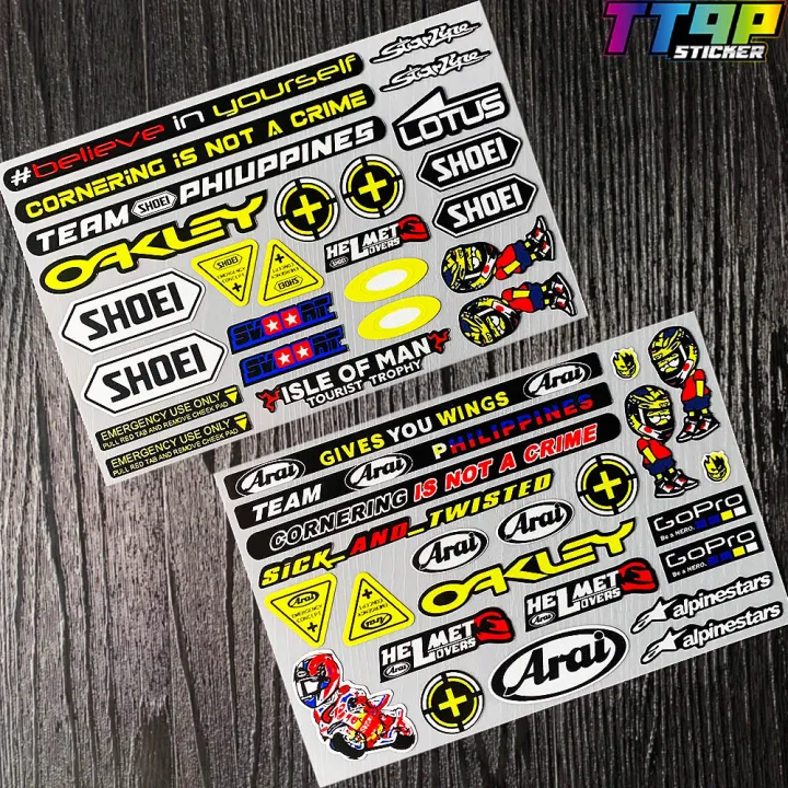 SHOEI Helmet Sticker Waterproof Reflective Electric Motorcycle Arai ...
