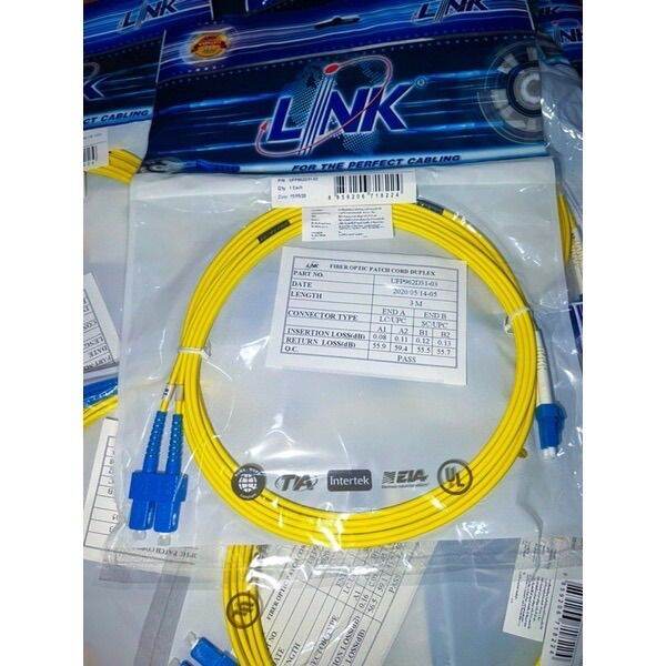 Link UFP962D31-03 Fiber Optic SC-LC Patch Cord 9/125 μm (OS2), Duplex Single-mode, (3.0 mm ...