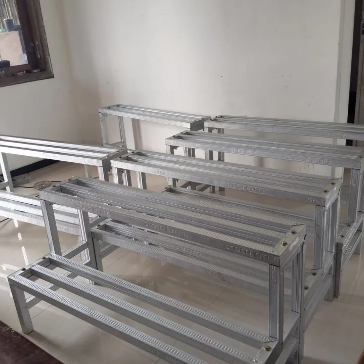 rak bunga baja ringan susun 2 kaki, pjg 1 meter | Lazada Indonesia