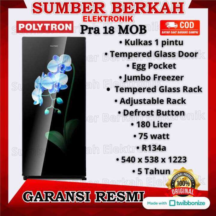 kulkas polytron 1 pintu 180 liter twist ice pra 18 mob garansi resmi ...