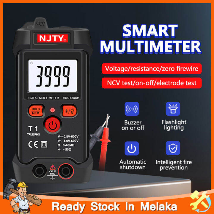 T1 Digital Smart Multimeter LCD Display 600V AC/DC 4000 Counts High ...
