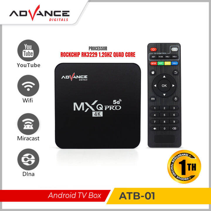 Advance Android TV BOX ATB-01 Digital Online TV BOX 5G 2G+16G 4K Internet Smart TV Garansi 1 ...