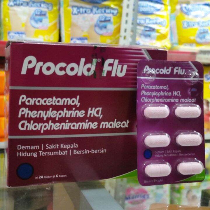 PROCOLD FLU 1 BLISTER 6 TABLET / OBAT FLU DEMAM SAKIT KEPALA PROCOL ...