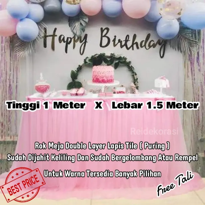 Rok Meja Double Layer Tinggi 1 Meter x Lebar 1.5 Meter Rok Meja Ulang ...