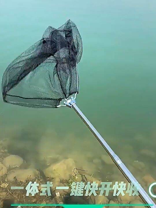 Fishing Catching Net Foldable Fishing Net With Handle Stainless Steel ...