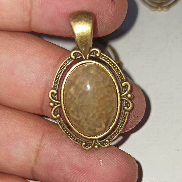 (PS 61) Liontin Batu Motif Pecah Seribu/Sisik Naga asli Natural 18x13 ...