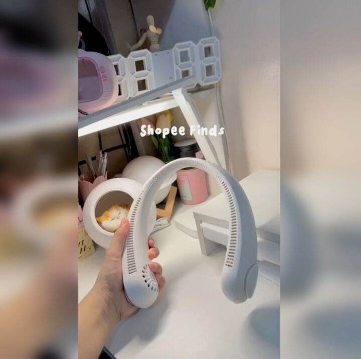 Neck Fan Portable Electric Bladeless Fans Rechargeable Hanging Sport ...