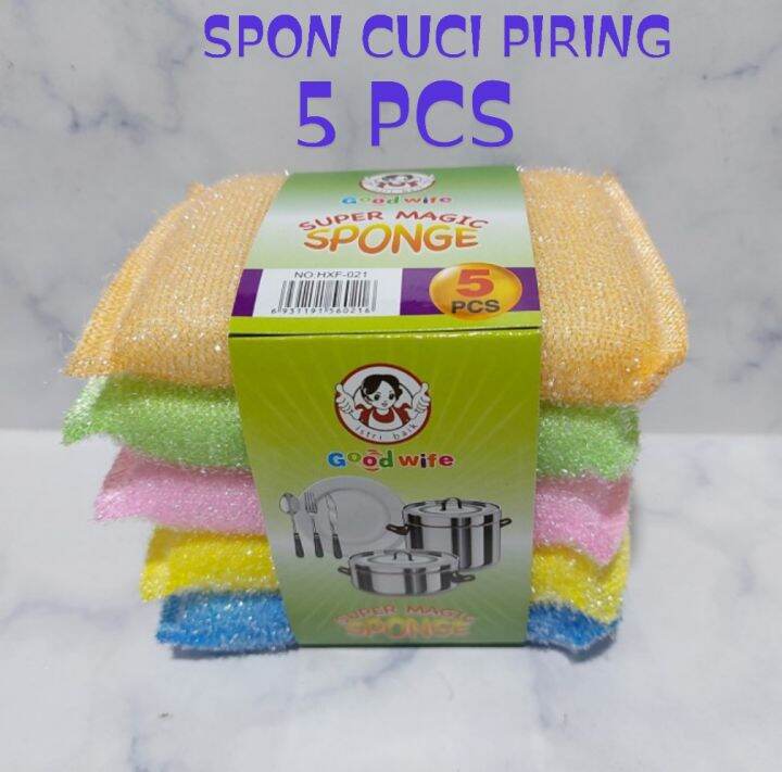 SPON CUCI PIRING WARNA BAHAN TEBAL TAHAN LAMA | Lazada Indonesia