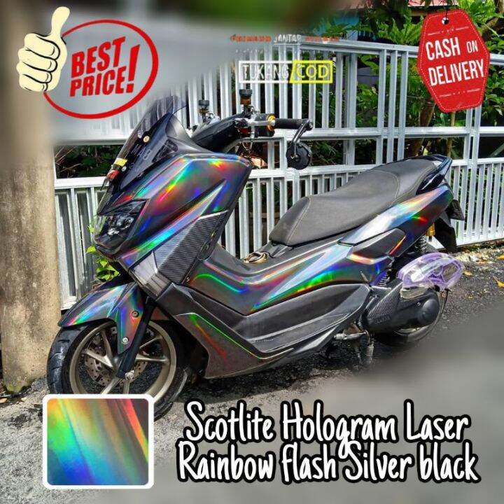 STIKER HOLOGRAM / STICKER PELANGI /SKOTLET HOLOGRAM HITAM | Lazada ...
