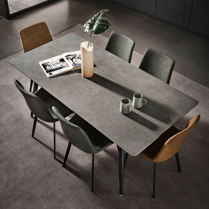 Italian Style Stone Plate Dining Table Minimalist Modern Small ...