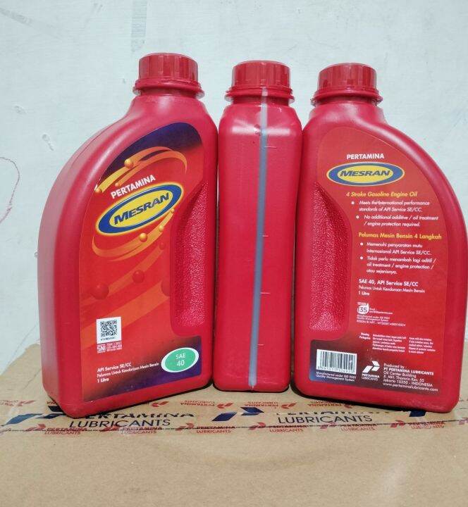 OLI MESRAN 1LITER SATU DUS ISI 20 (BOTOL) SAE 40 | Lazada Indonesia